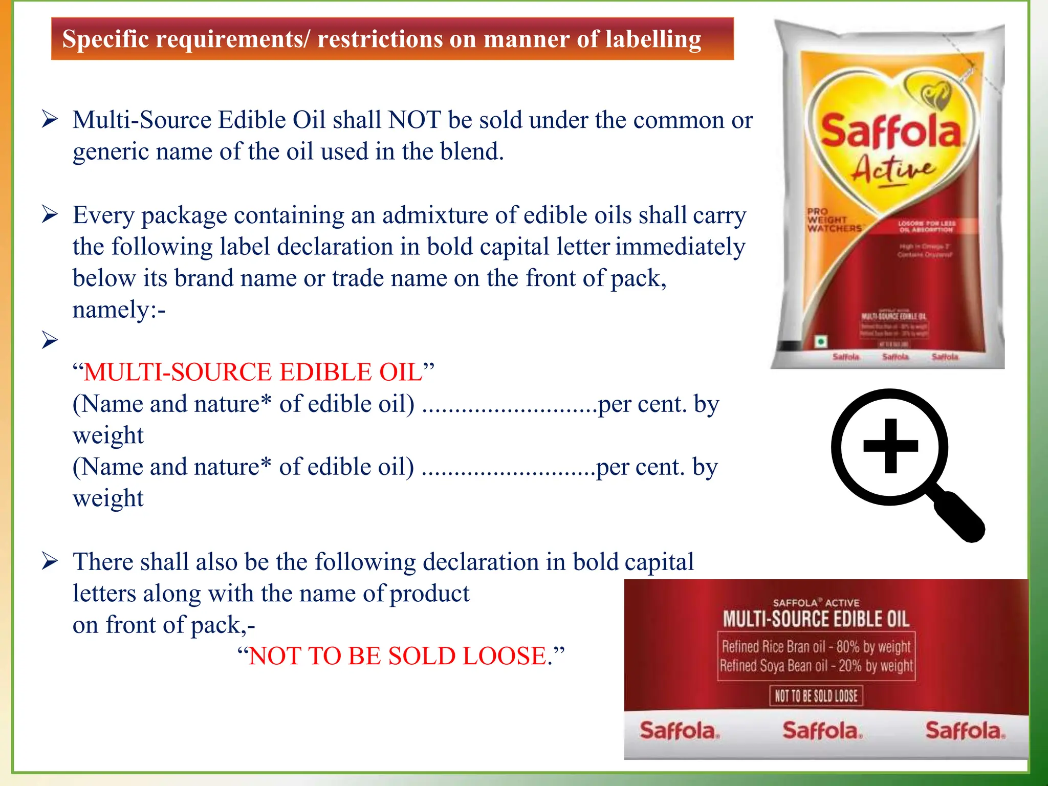 FSS LABELLING & DISPLAY REGULATION 2020.pptx | Healthy Cooking and ...