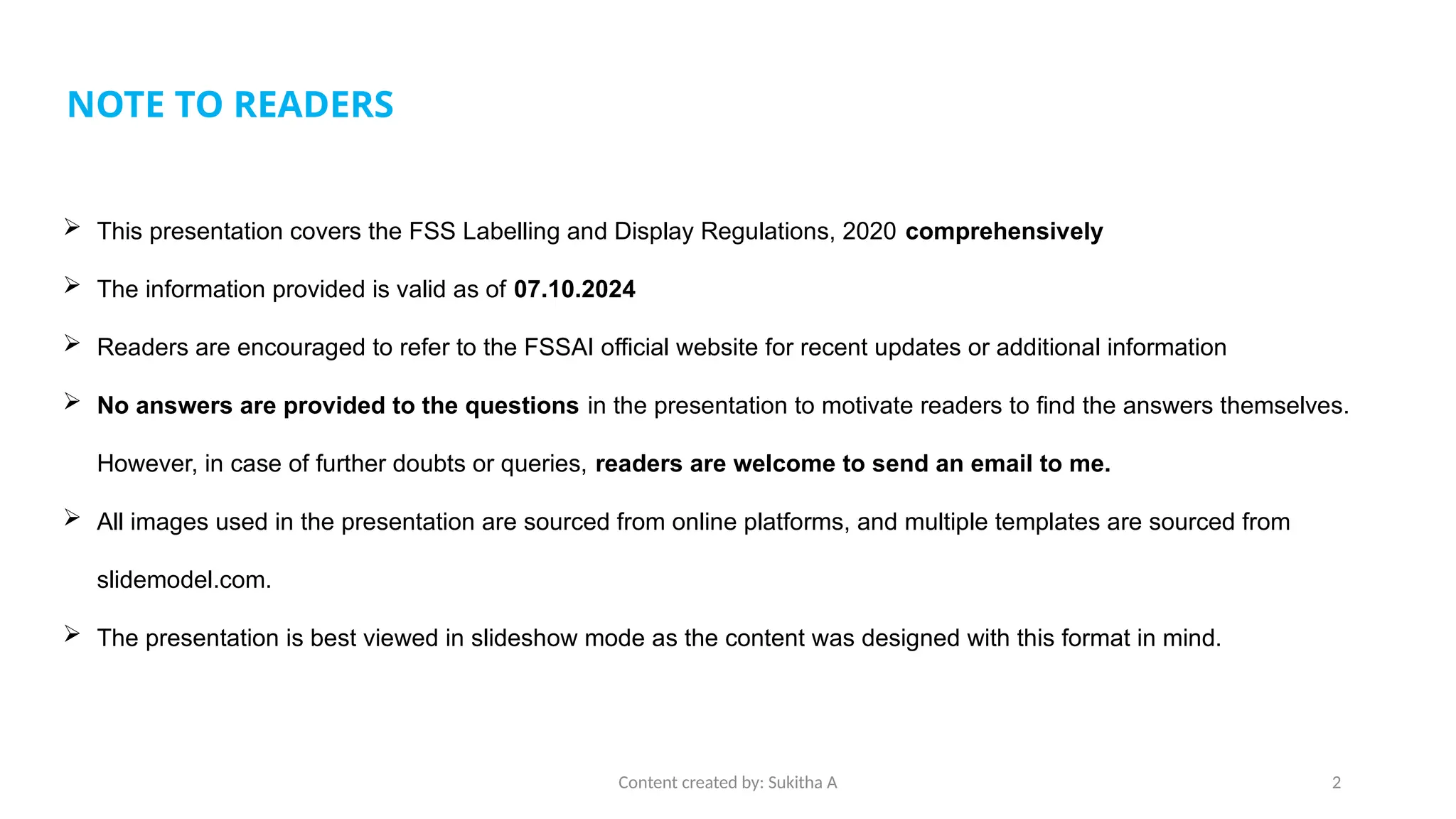 FSS Labelling & Display Regulations.pptx