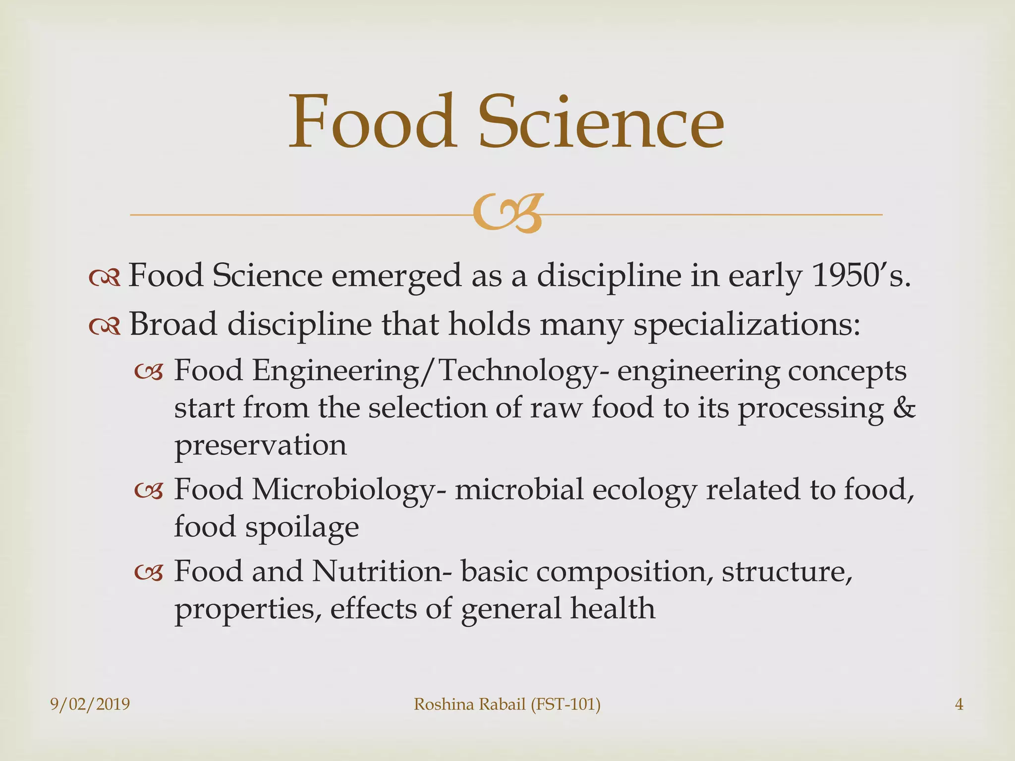 Introduction to Food Science and Technology 101 | PPTX | Food Industry ...