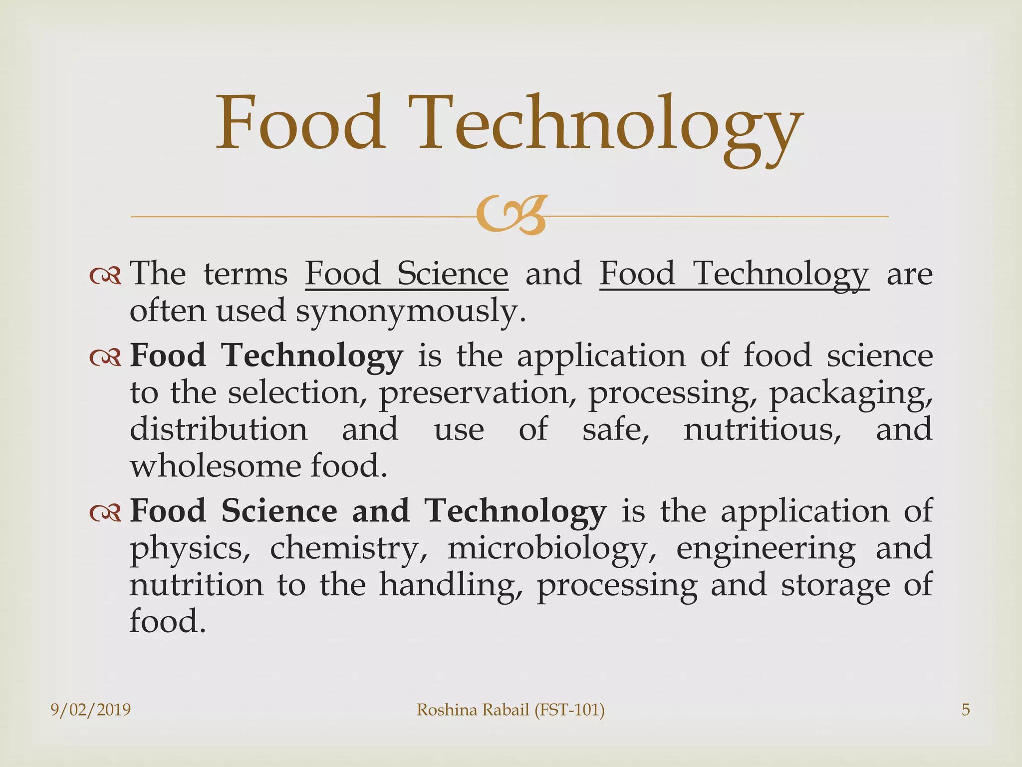 Introduction to Food Science and Technology 101 | PPTX | Food Industry ...