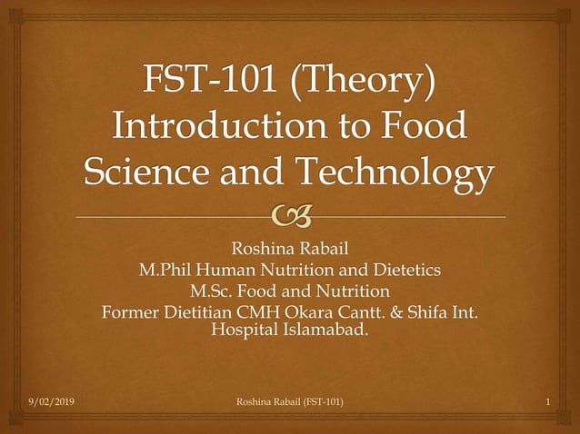 Introduction to Food Science and Technology 101 | PPTX | Food Industry | Industries