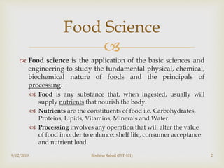 Introduction to Food Science and Technology 101 | PPTX