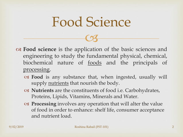 Introduction to Food Science and Technology 101 | PPTX | Food Industry ...