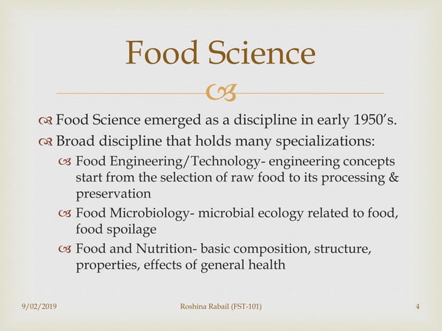 Introduction to Food Science and Technology 101 | PPTX | Food Industry ...