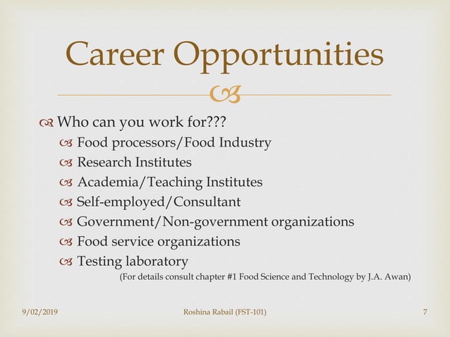 Introduction to Food Science and Technology 101 | PPTX | Food Industry | Industries