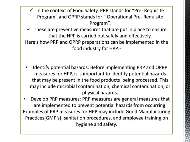 FST 507 Food Safety (HPP application prp oprp doc and chart).pptx