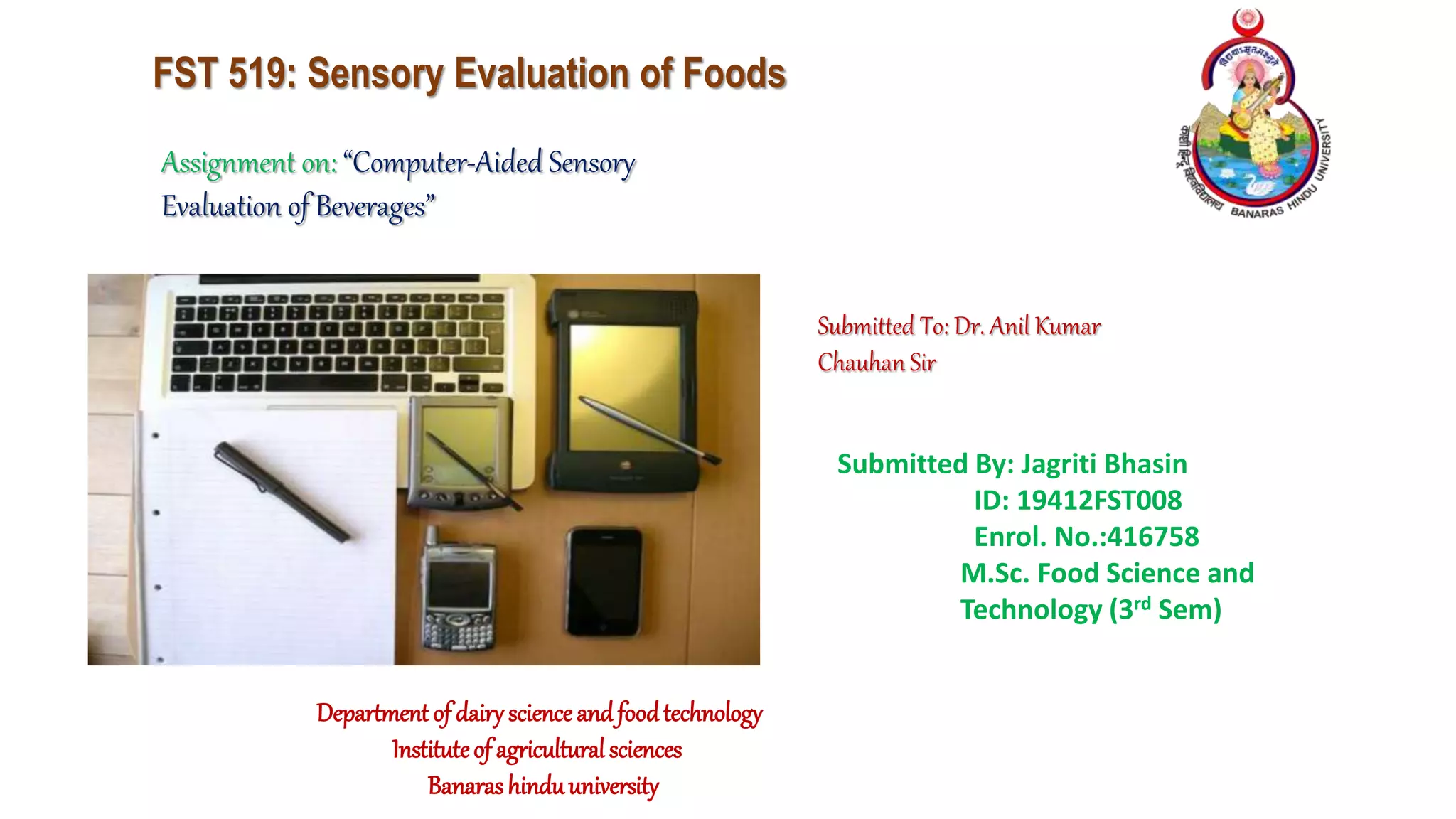Computer Aided Sensory Evaluation of Food And Beverages | PPTX