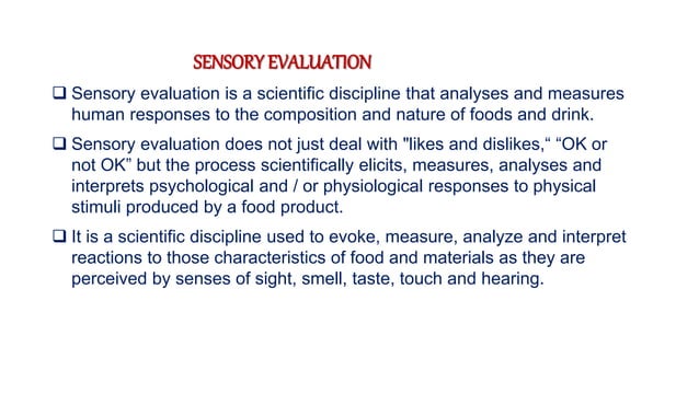 Computer Aided Sensory Evaluation of Food And Beverages | PPTX