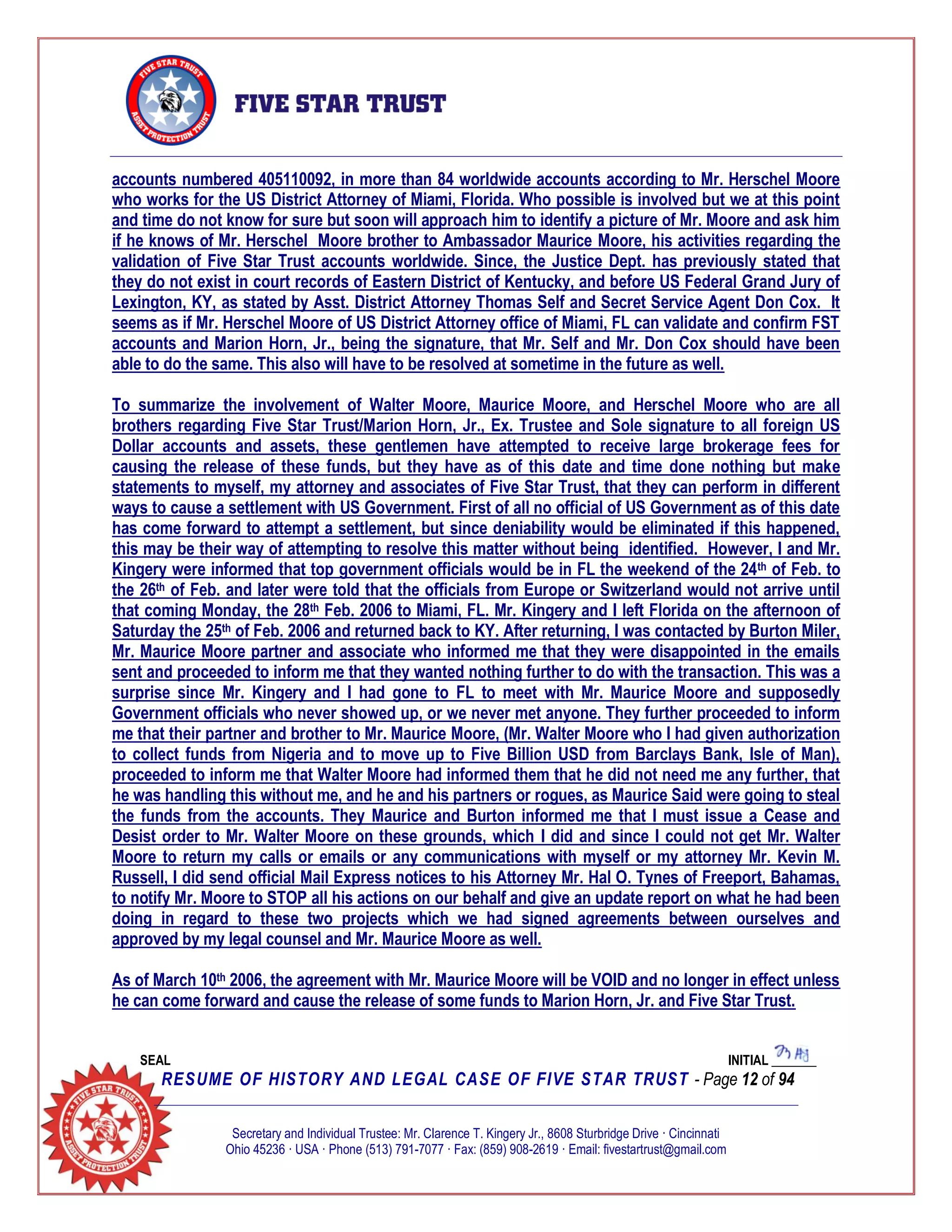 Five Star Trust History | PDF