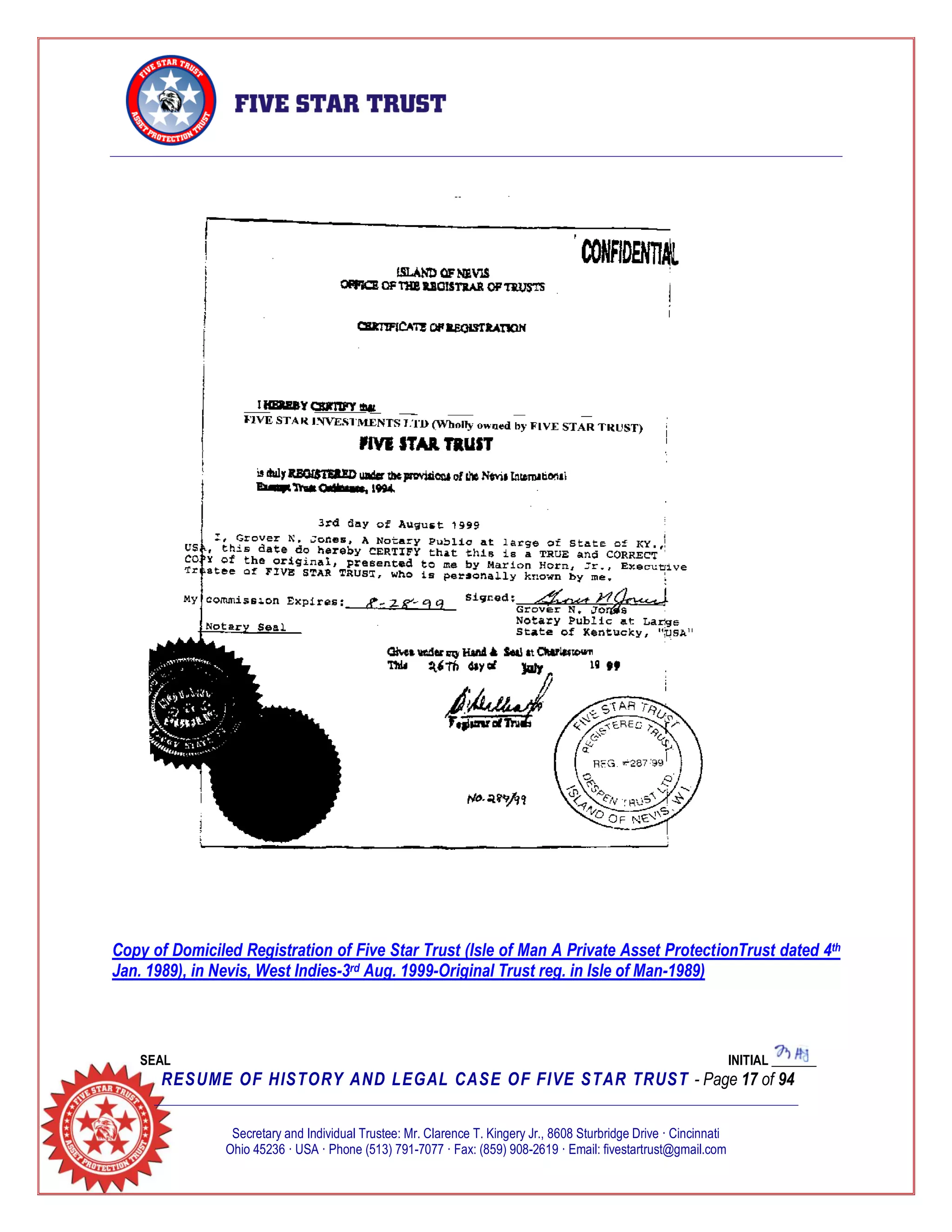 Five Star Trust History | PDF