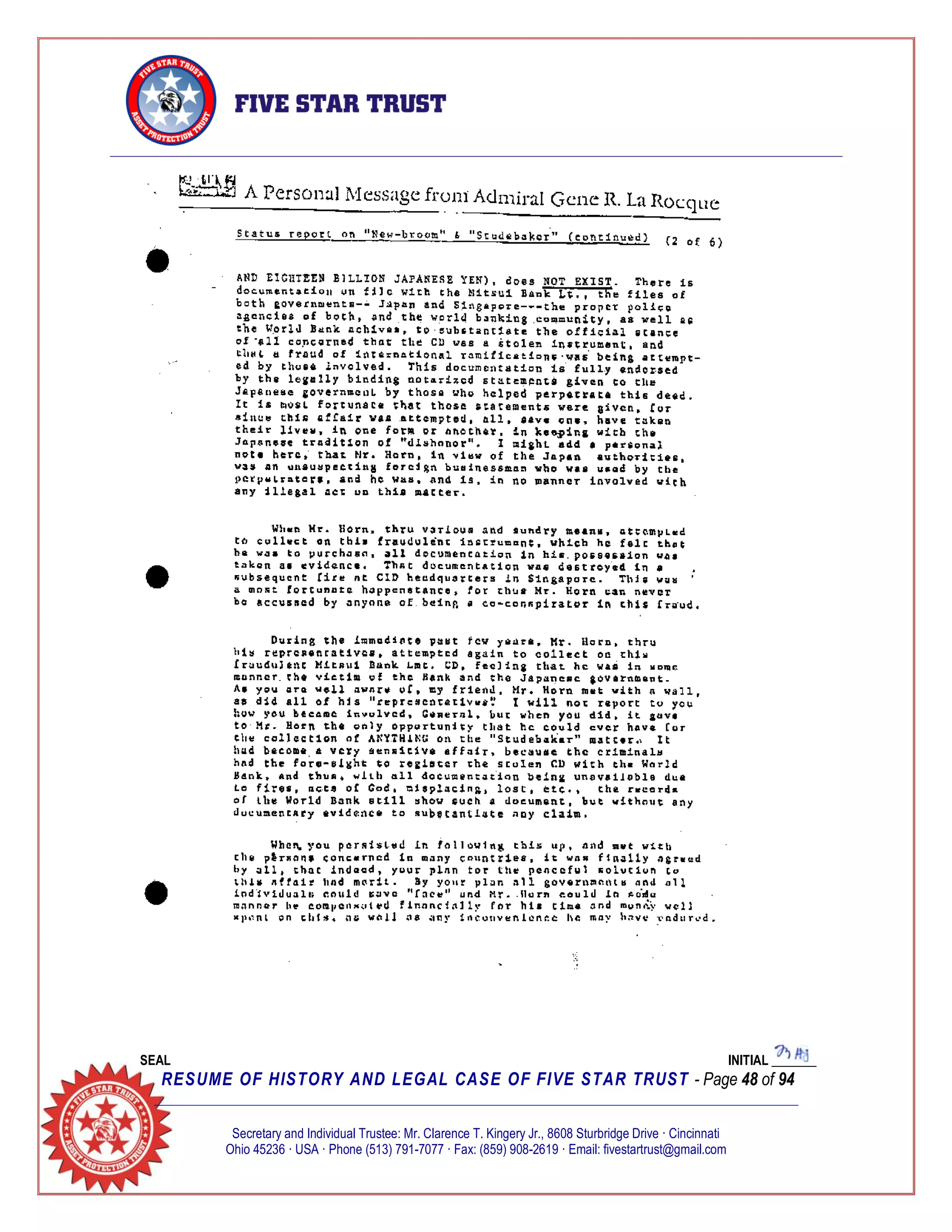 Five Star Trust History | PDF