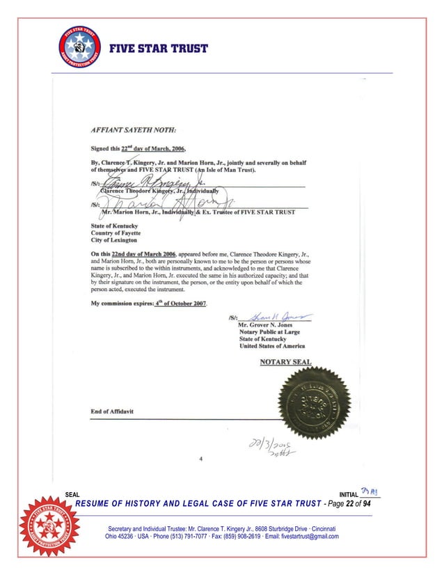 Five Star Trust History | PDF | Legal Services Industry | Industries