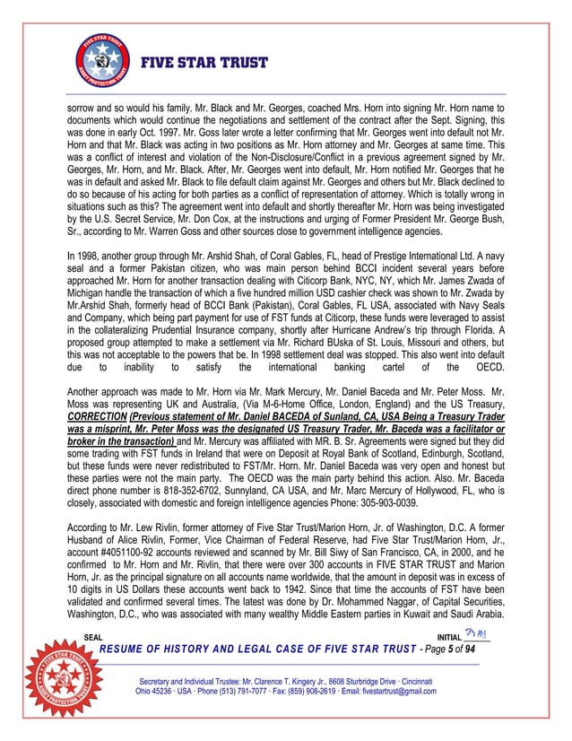 Five Star Trust History | PDF | Legal Services Industry | Industries