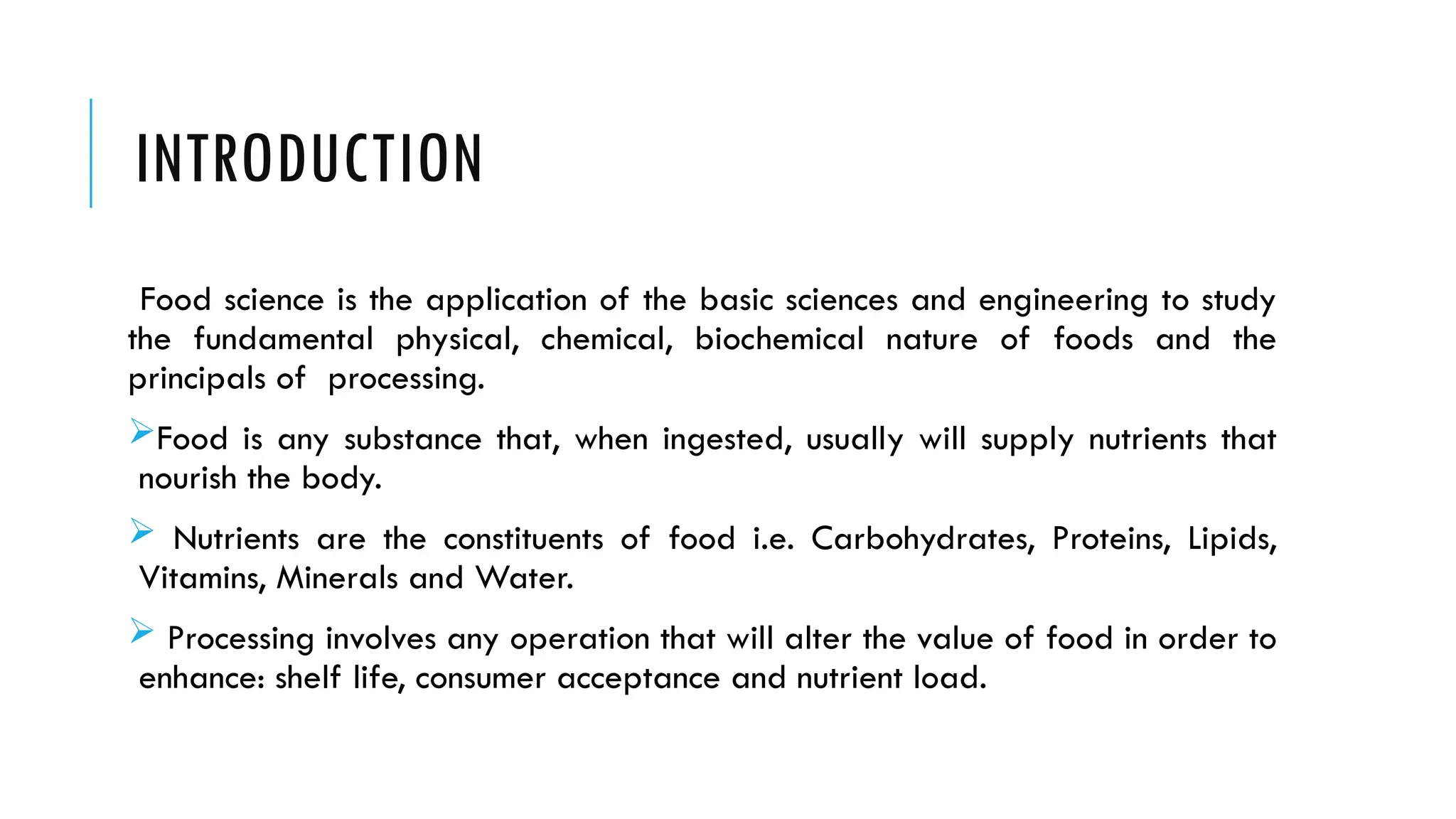 introduction to food science and technology | PPTX