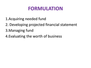 Financial strategy management, factor, formulation | PPT