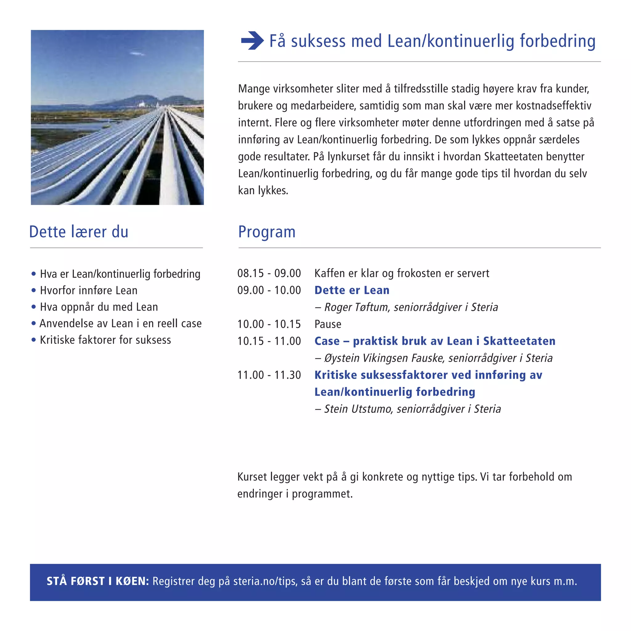 Lynkurs - Få suksess med lean og kontinuerlig forbedring | PDF