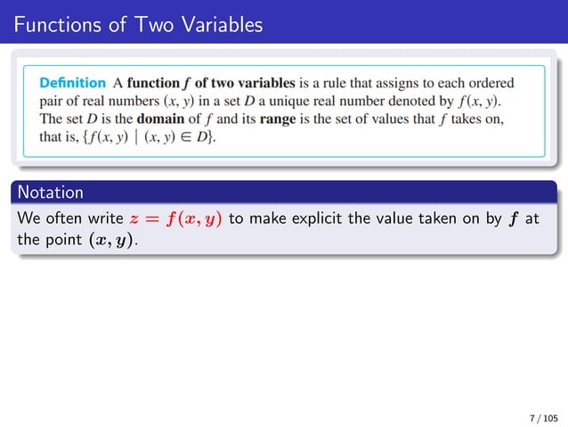 Functions Of Several Variables From Introduction Upto Chain Rule Ppt 9237