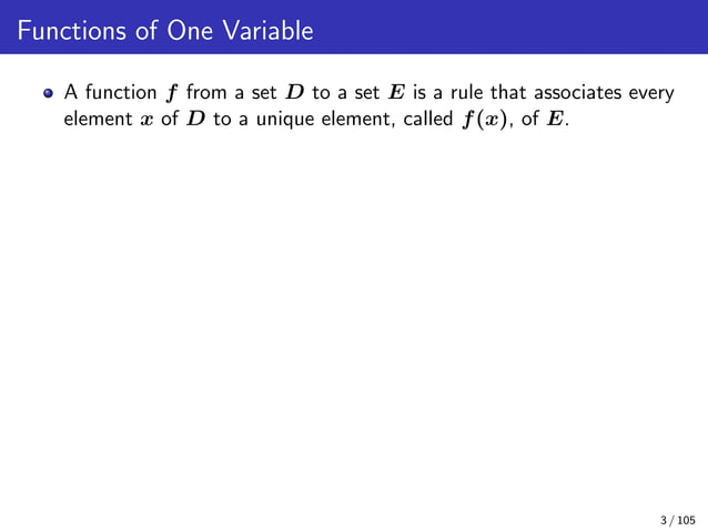 Functions of Several Variables (From Introduction upto Chain Rule) | PPT