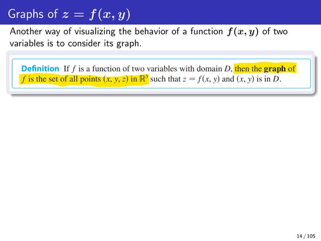 Functions of Several Variables (From Introduction upto Chain Rule) | PPT