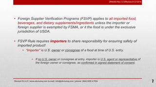 Foreign Supplier Verification Programs [FSVP] | PPSX