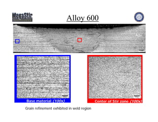 FSW of Stainless Steel And Nickel Alloys | PPT