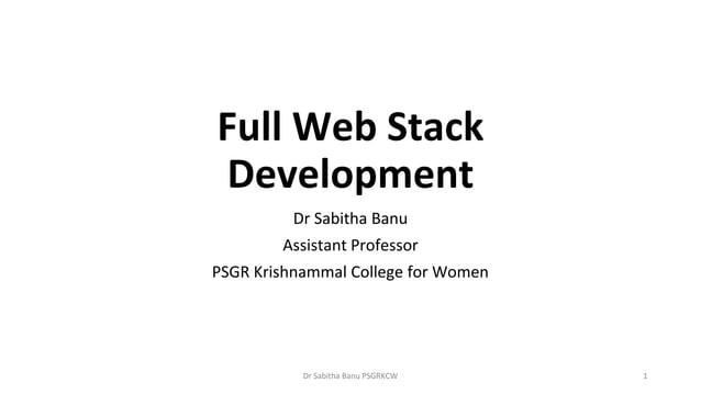 Full Stack Web Development Course for Beginners | PPT
