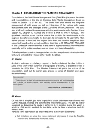 Guidebook for Formulation of Solid Waste Management Plan | PDF