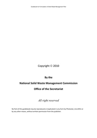 Guidebook for Formulation of Solid Waste Management Plan | PDF
