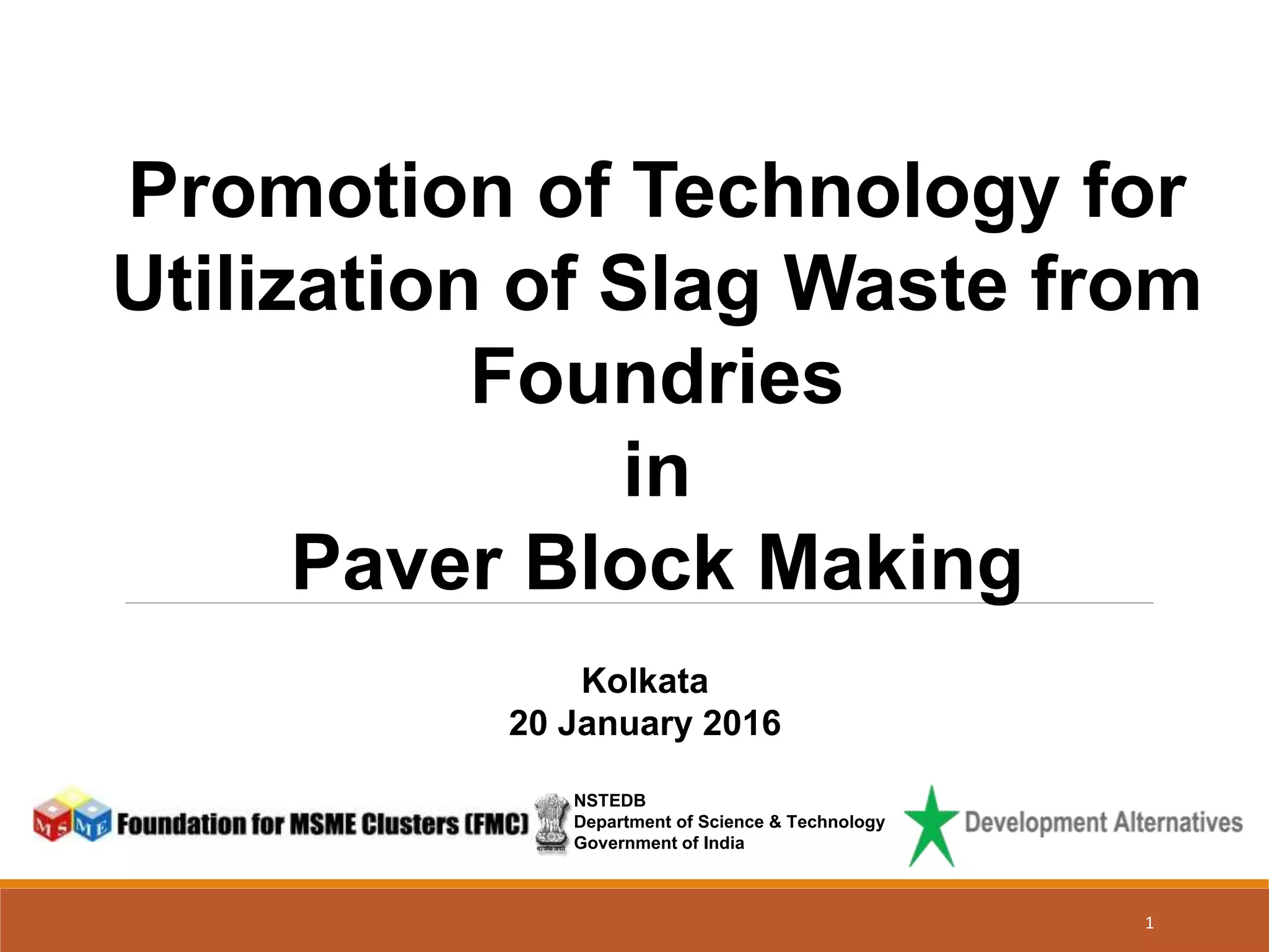 Foundry Slag Waste to Building Material | PPTX