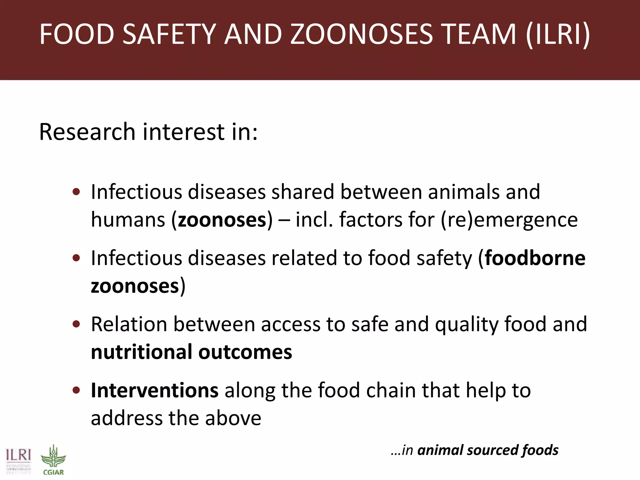 Food Safety and Zoonoses team activities in Tanzania | PDF