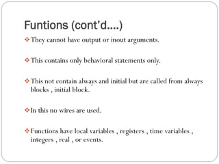 Functions and tasks in verilog | PDF