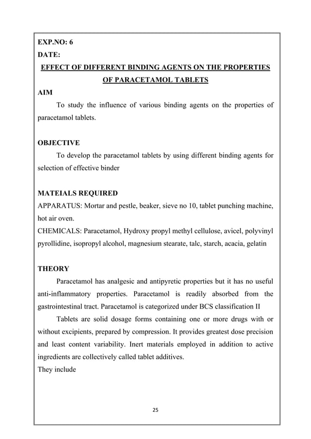 Formulation Technology Practical Manual Pdf