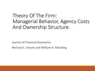 Financial theory slides including theories reated to finance | PPT