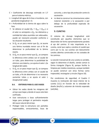 Diseño hidráulico de obras complementarias en caminos rurales | PDF