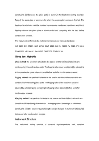 Ft f1 fogging tester | PDF