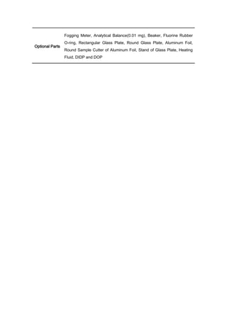 Ft f1 fogging tester | PDF