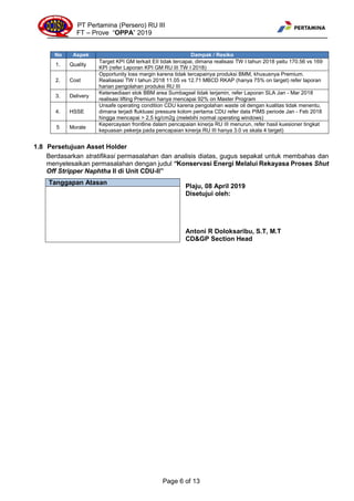 FT-Prove OPPA KONSERVASI ENERGI MELALUI REKAYASA PROSES SHUT OFF STRIPPER N-II DI UNIT CDU II | PDF