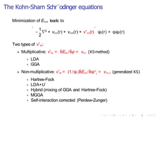 Methods available in WIEN2k for the treatment of exchange and ...