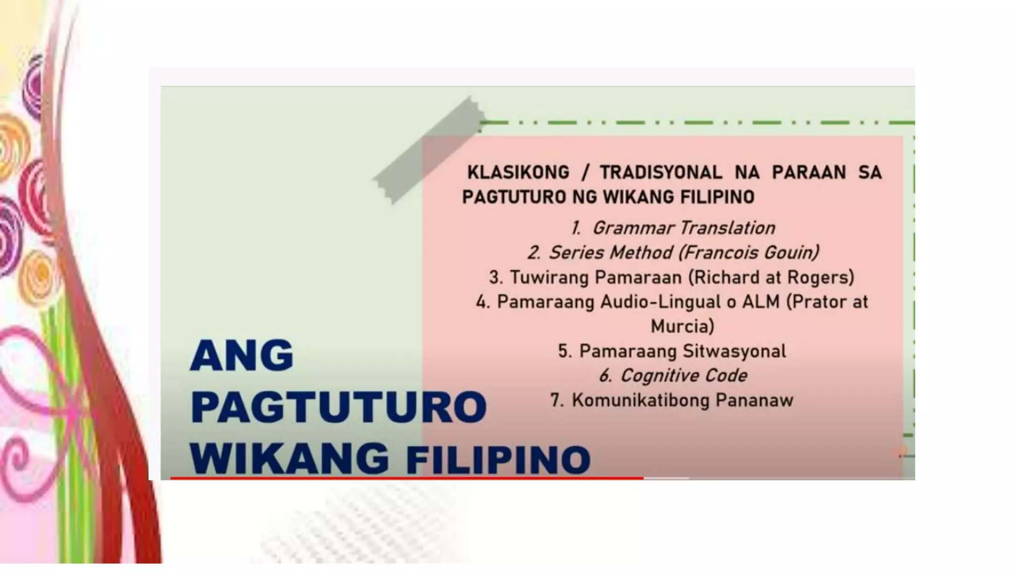 Pamaraan, Dulog, Teknik ng Pagtuturo ng Wikang Filipino | PPTX