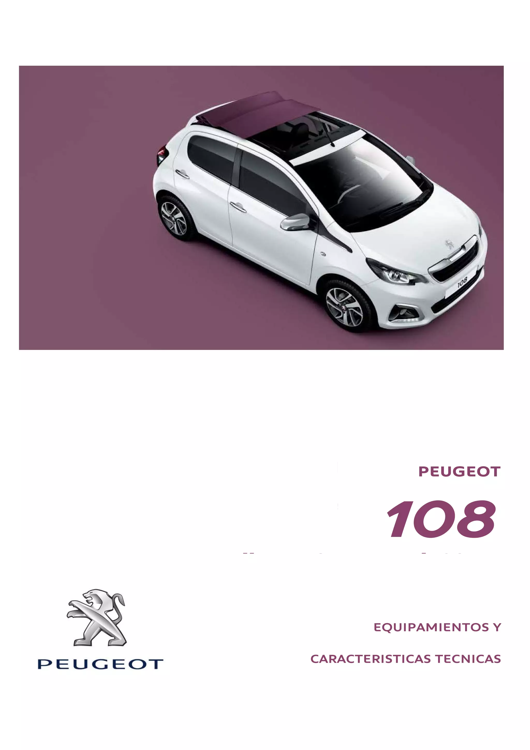 Ficha técnica Peugeot 108 2016 | PDF