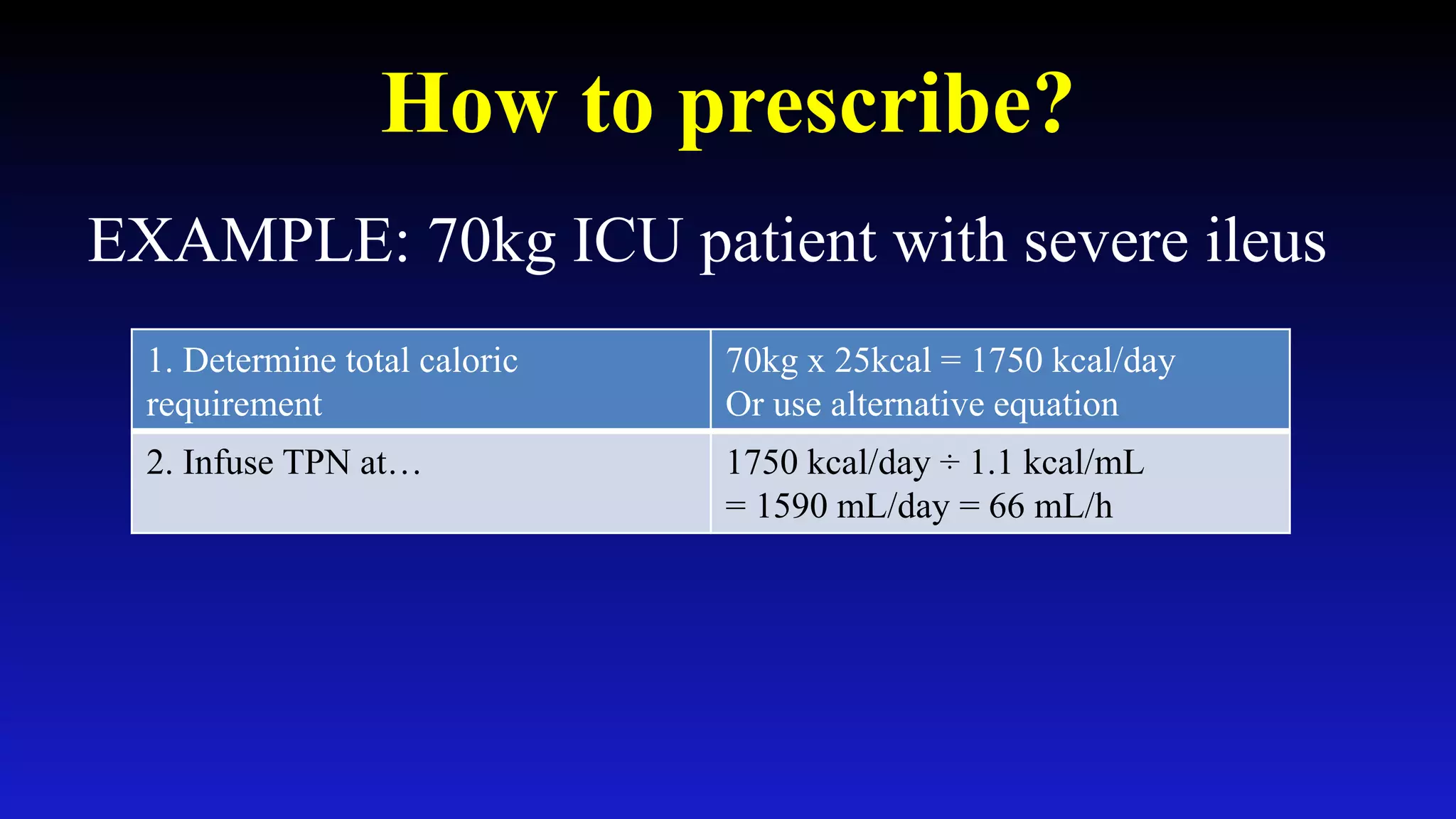 How I assess nutritional requirements and prescribe TPN | PPTX