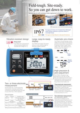 Hioki FT6031-03 Earth Tester, Ground Resistance Tester Dustproof and ...
