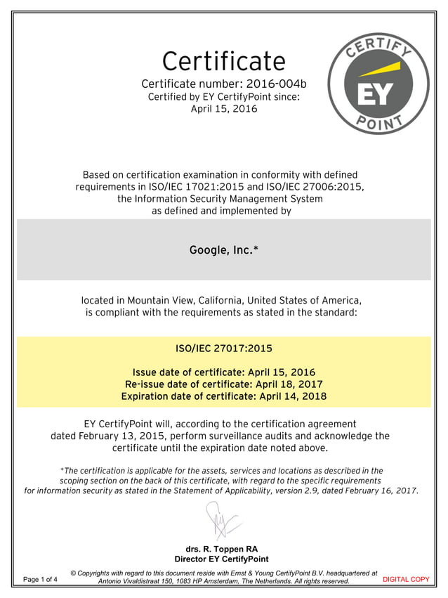 Gcp iso 27017_2017 | PDF