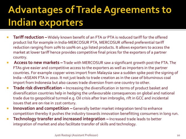 Regional And Free Trade Agreements | PPTX | Economy | Business and Finance