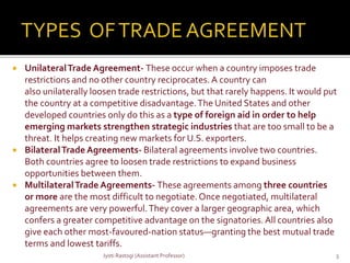 Regional And Free Trade Agreements | PPTX