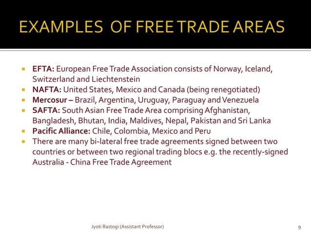 Regional And Free Trade Agreements | PPTX | Economy | Business and Finance