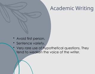Introduction to academic writing, types of academic writing | PPT