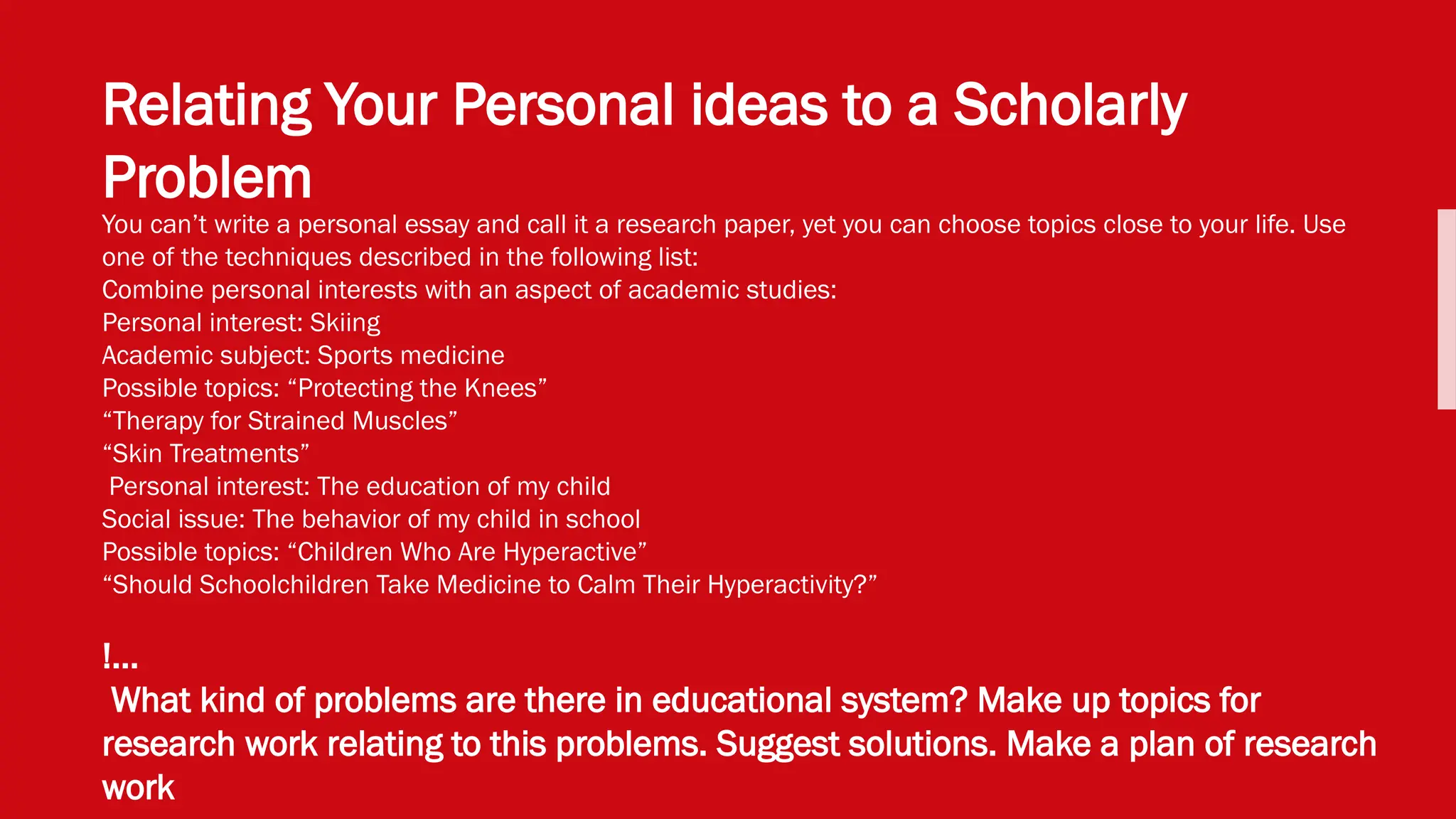 Topic selection of the research work paper | PPTX