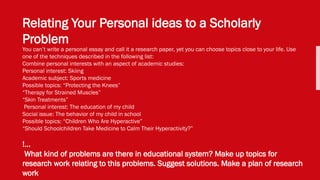 Topic selection of the research work paper | PPTX