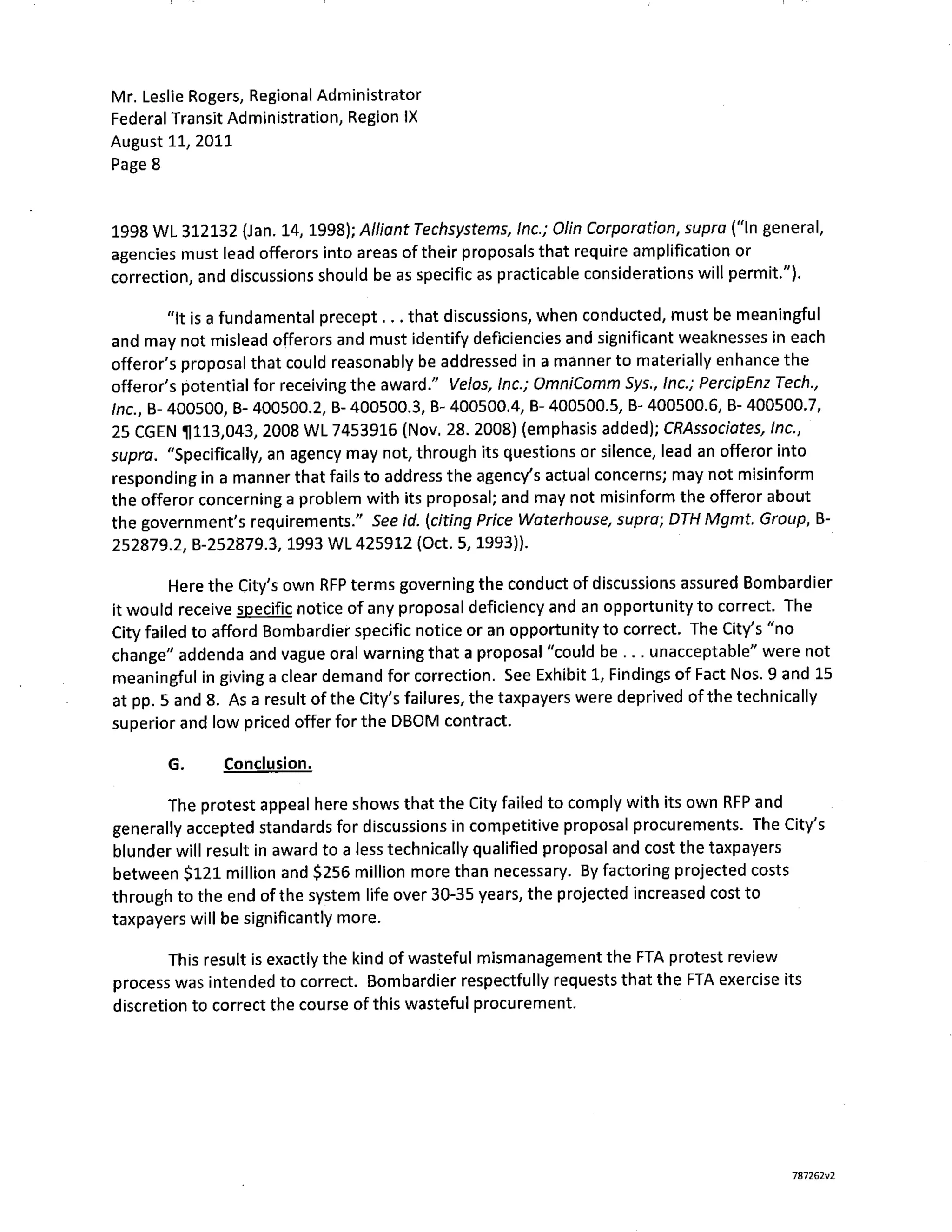 Bombardier FTA Appeal letter | PDF